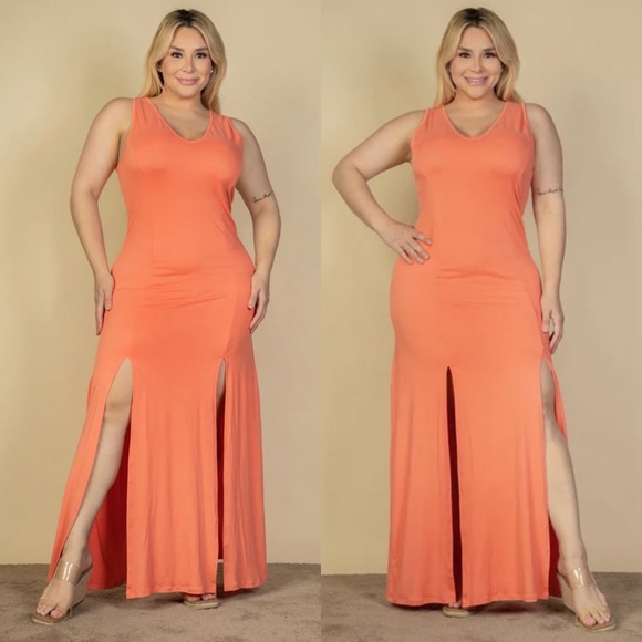 Dresses | New Falling For You Flamingo Double Split Maxi Dress | Poshmark